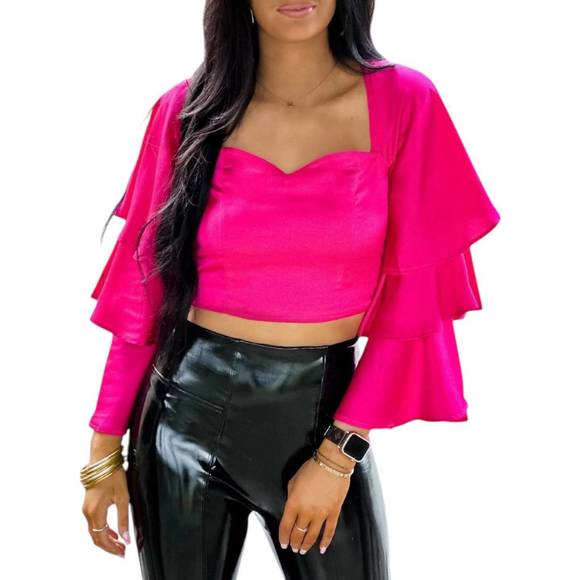 Strut & Bolt | Tops | New Strut Bolt Lets Party Satin Top In Pink ...